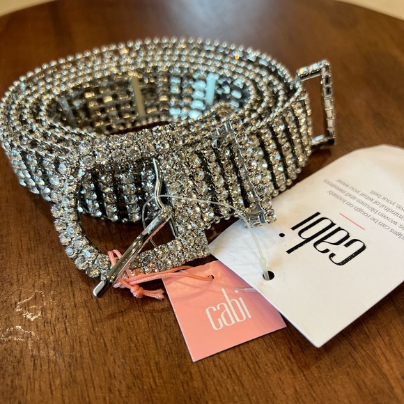 CAbi | Accessories | Cabi Sparkling Silver Rhinestone Belt | Poshmark